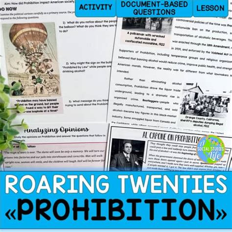 Prohibition 18th Amendment By A Social Studies Life Tpt