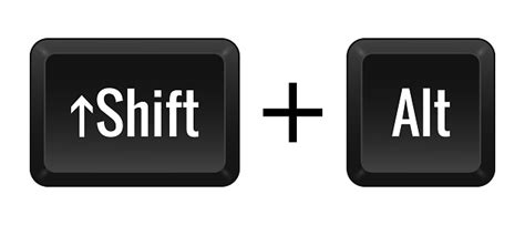 Shift Alt 키 조합 키보드 제어 컴퓨터 바로 가기 랩톱 기능 입력 장치 주변 장치 텍스트 입력 입력 입력 단축키 레이아웃 언어 쿼티 벡터 일러스트 레이 션 Brand
