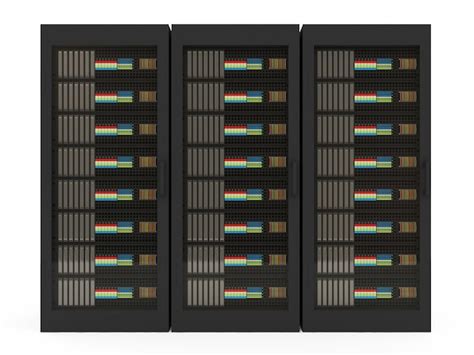 Premium Photo Group Of Modern Server Rack Isolated On White Background