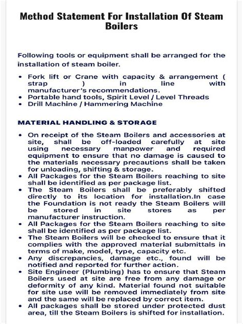 Method Statement Boiler Pdf