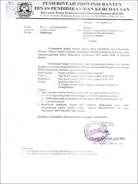 Contoh Surat Ke Dinas Pendidikan Provinsi Banten Surat Dinas Desain Contoh Surat Kdplekr Yz
