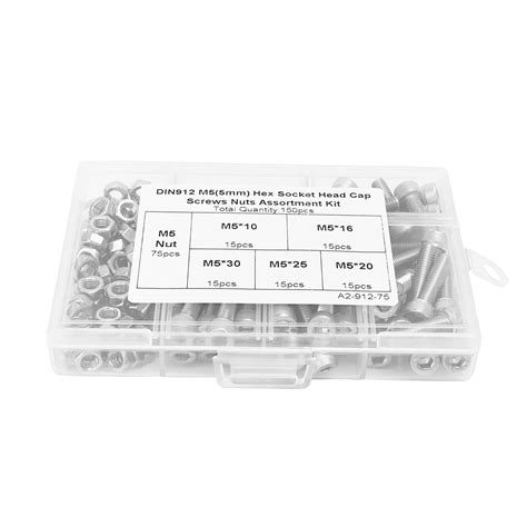 Kit De 150 Vis Et écrous à Six Pans Creux En Acier Inoxydable 304 Kit D