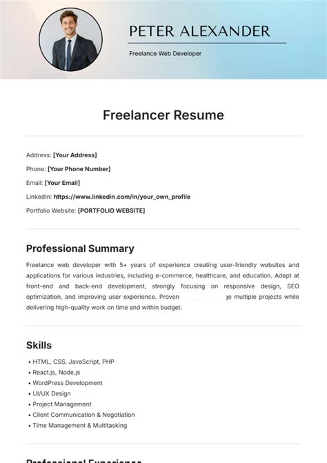 Freelancer Resume