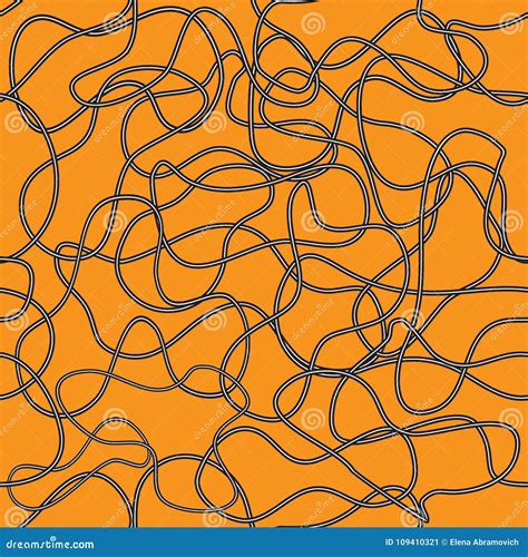 Seamless Pattern Of Black And White Winding Lines Stock Vector