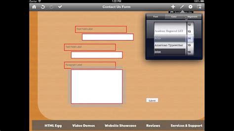 Creating A Contact Us Form Integrating Html Egg With Touch Forms