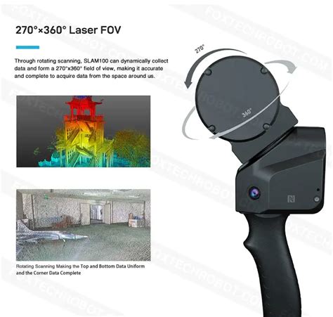 Slam100 Industrial Handheld 3d Lidar Mobile Laser Mapping Scanner System Foxtechrobot