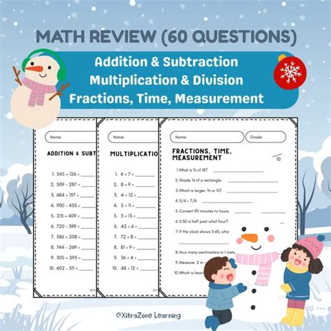 Grade 3 Assessment Pack Math Review Ela Reading Comprehension Passage Grammar