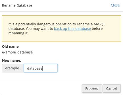 How To Rename A MySQL Database