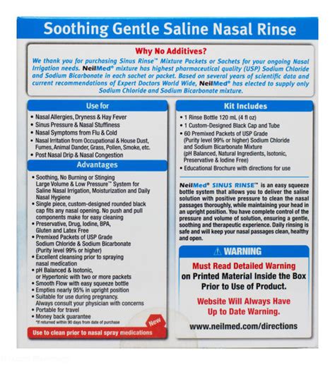 Neilmed Sinus Rinse Starter Kit 8 Oz 5 Premixed Packets Vitality