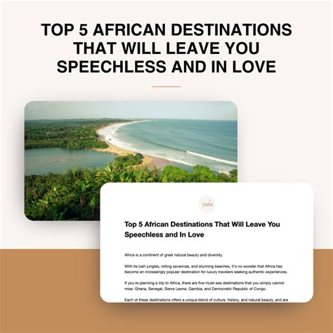 Top 5 African Destinations That Will Leave You Speechless And In Love