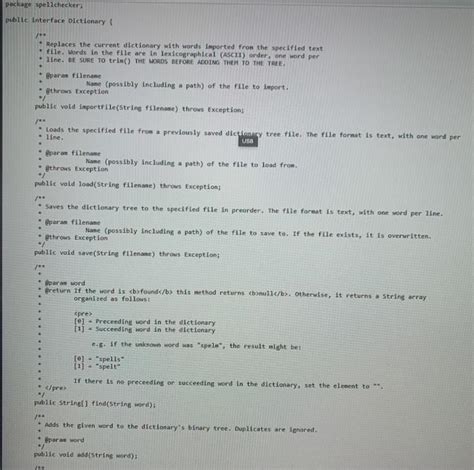 Package Spellchecker Public Interface Dictionary