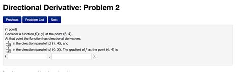 solved directional derivative problem 2 previous problem