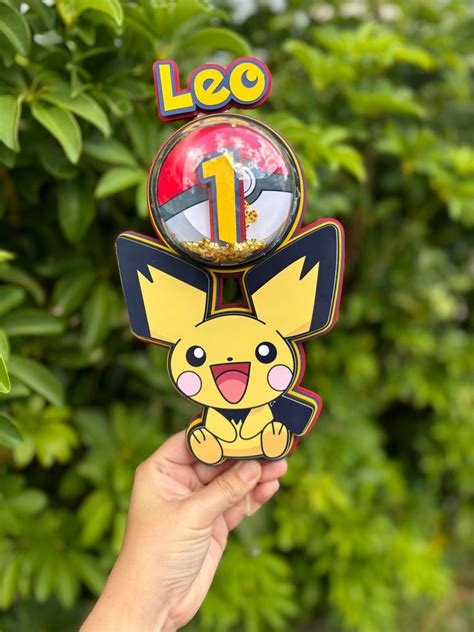Pichu Cake Topper Pokémon Cake Topper Pichu Cake Pichu Shaker Cake