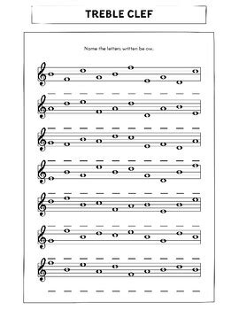 Simple Treble And Bass Clef Worksheets By Miss Melodies Music Tpt