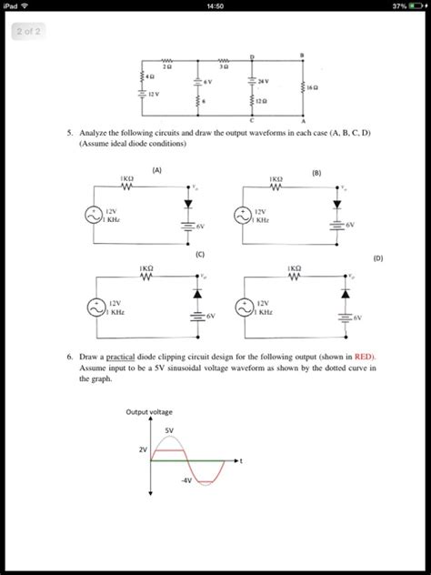 solved analyze the following circuits and draw the output