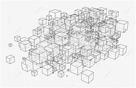 Vector Abstract Boxes Background Space Wallpaper Wire Frame Vector