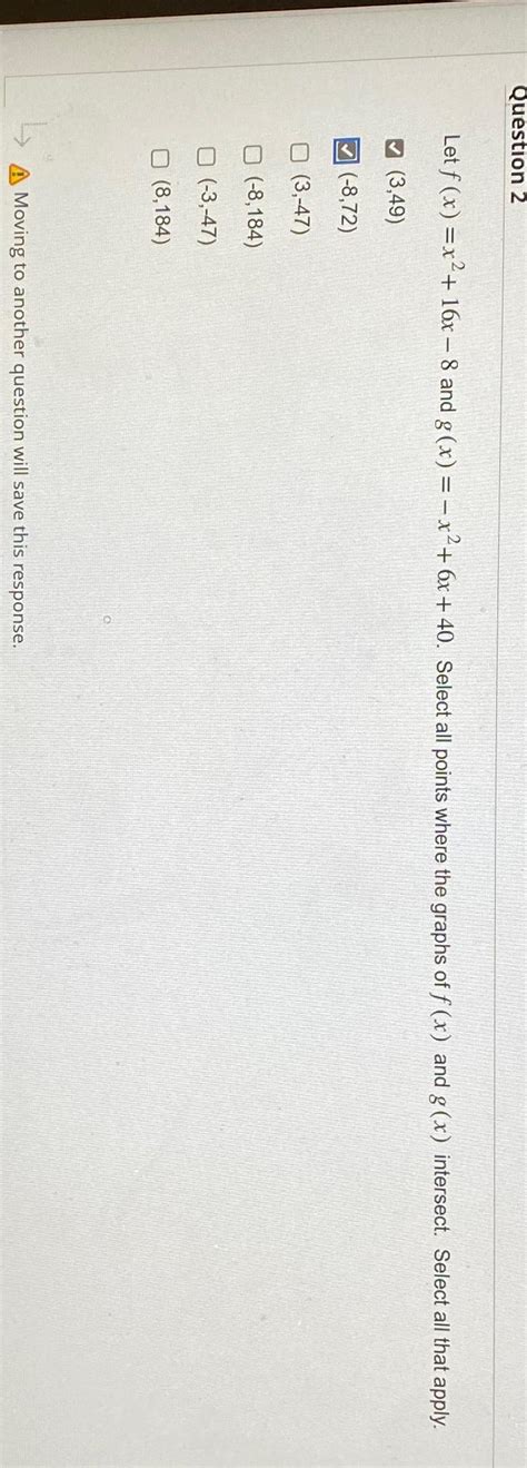 Solved Question 2let Fxx216x 8 ﻿and Gx X26x40
