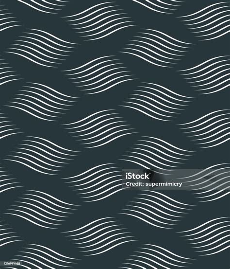 Seamless Monochrome Op Art Wave Vector Pattern Stock Illustration Download Image Now 1970