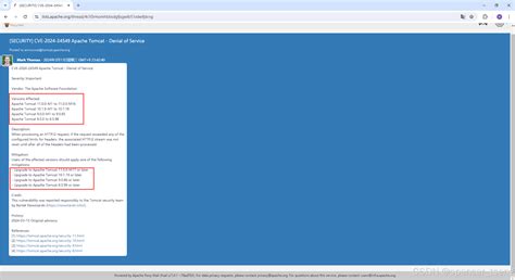 Cve 2024 24549 Apache Tomcat Denial Of Serviceapache Tomcat 输入验证错误漏洞