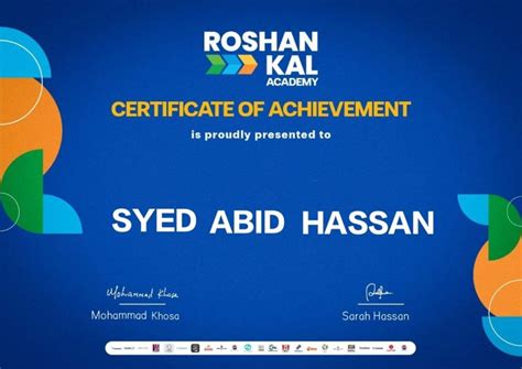 Syed Abid Hassan On Linkedin Roshankal Professional Development Learningjourney