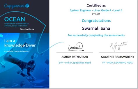 Swarnali Saha On Linkedin I Have Successfully Completed The Ocean Course