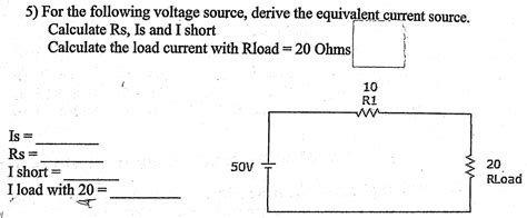 Solved 5 For The Following Voltage Source Derive The