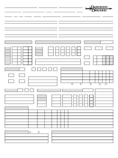 Dandd 35 Character Sheet Template Pdf Role Playing Tabletop Games