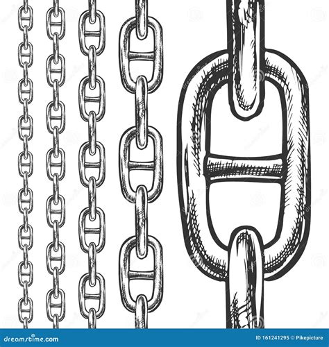 Chain And Links Seamless Pattern In Different Scale Vector Stock Vector Illustration Of