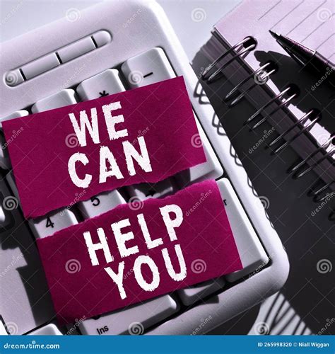 Writing Displaying Text We Can Help You Concept Meaning Support Assistance Offering Customer