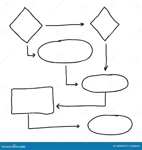 Flowchart Vector Template Blue On White CartoonDealer 106347710