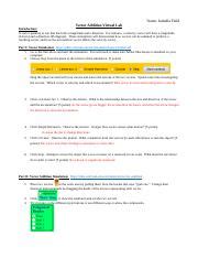 VectorAdditionVirtualLab Doc Name Isabella Feild Vector Addition Virtual Lab Introduction A