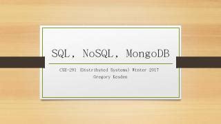 SQL NoSQL MongoDB Andrew Cmu Edu