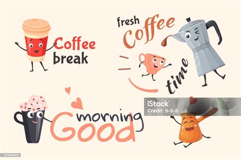 커피 포트 캐릭터 만화 모카 커피포트와 커피 컵 친구 레터링 스티커 귀여운 Cezve 캐릭터 만화 얼굴 에스프레소 커핑 카페