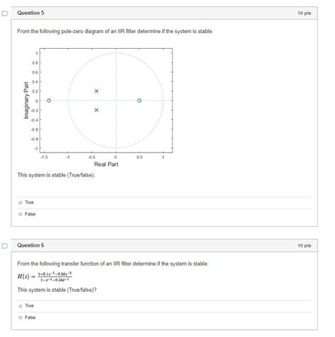 Solved D Question 5 10 Pts From The Following Pole Zero Chegg Com