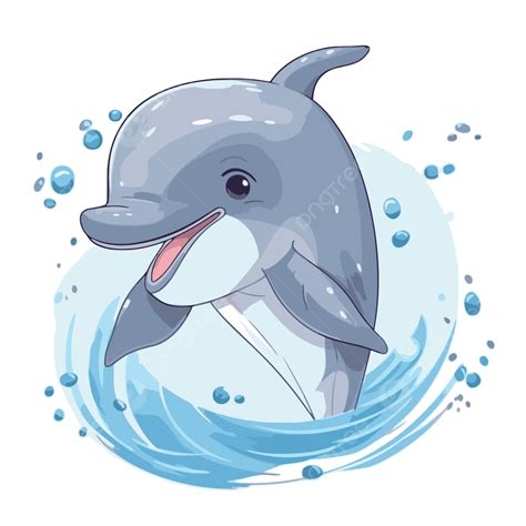귀여운 돌고래 클립 아트 벡터 디지털 페인팅 만화 스타일로 귀여운 돌고래 클립 아트 Png 일러스트 및 벡터 에 대한 무료 다운로드 Pngtree