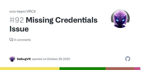 Missing Credentials Issue · Issue 92 · Vrcx Teamvrcx · Github