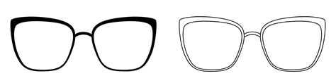 Iconic Sunglasses Vector Graphics Of Black Linear Glasses Vector