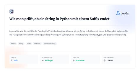 Wie Man Prüft Ob Ein String In Python Mit Einem Suffix Endet Labex