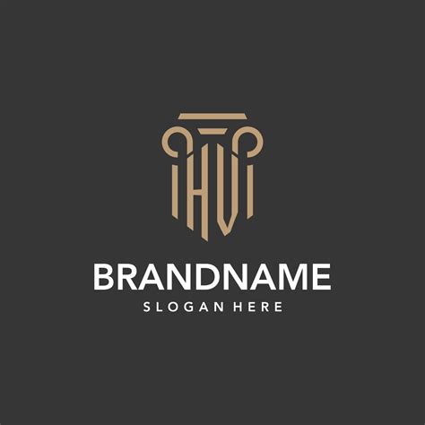 Hv Logo Monogram With Pillar Style Design 22991371 Vector Art At Vecteezy