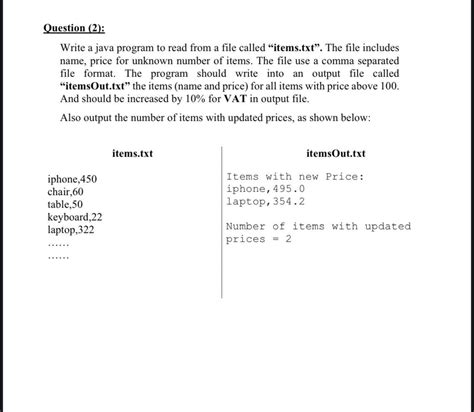 Solved Question Write A Java Program To Read From A Chegg