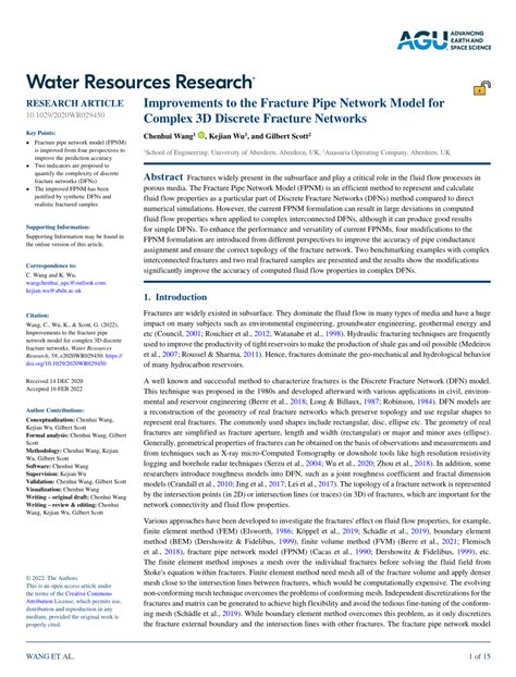 Pdf Improvements To The Fracture Pipe Network Model For Complex 3d