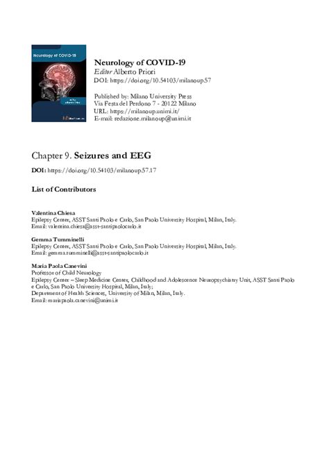 Pdf Seizures And Eeg