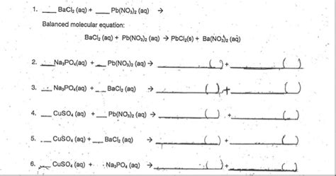 Solved 1 Bacl2 Aq Pb No3 2 Aq → Balanced Molecular