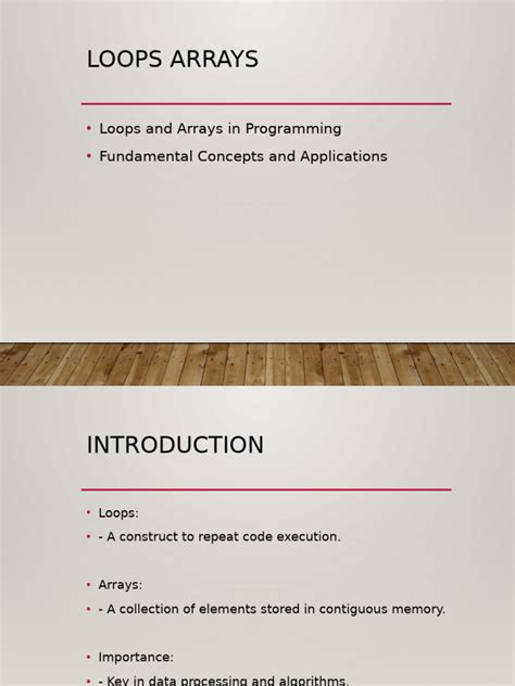 Loops And Arrays Detailed Pdf