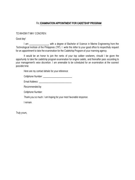 Letter Request For Examination Pdf