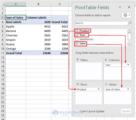 How To Compare Two Pivot Tables In Excel Suitable Examples