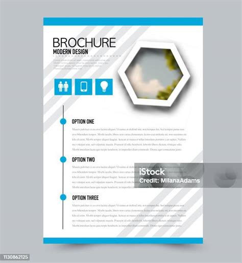 이미지가 내장 된 파란색 전단지 디자인 템플릿입니다 비즈니스 교육 프레젠테이션 광고 브로셔 기업 아이덴티티 개념 편집 가능한 벡터 일러스트입니다 A4 용지에 대한 스톡 벡터