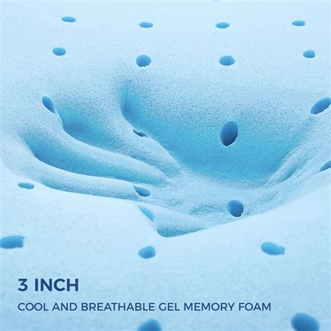 Jamdok Queen Size 4 Inch Gel Memory Foam Mattress Topper3 Inch