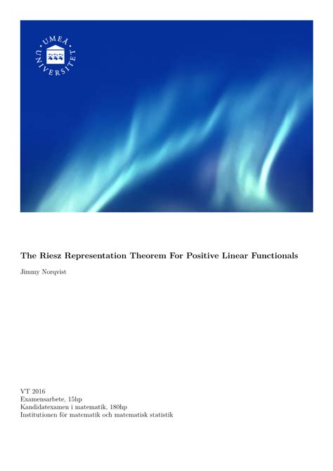 The Riesz Representation Theorem For Positive Linear Functionals Docslib