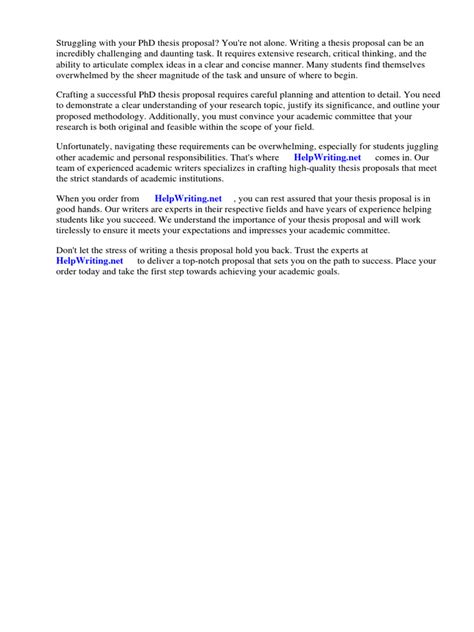 Examples Of Phd Thesis Proposals Pdf Methodology Thesis